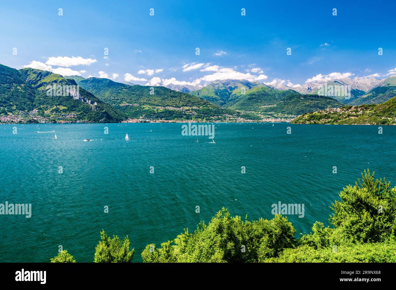 A view of Lake Como from Dorio, looking north, the mountains, the ...