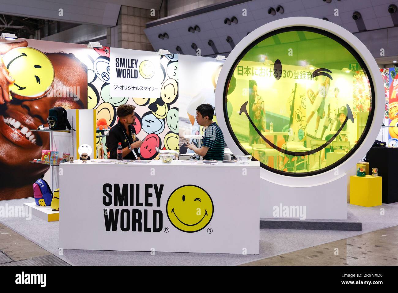 Tokyo, Japan. 28th June, 2023. Smiley World booth is seen at the CONTENT TOKYO 2023 in Tokyo Big ...