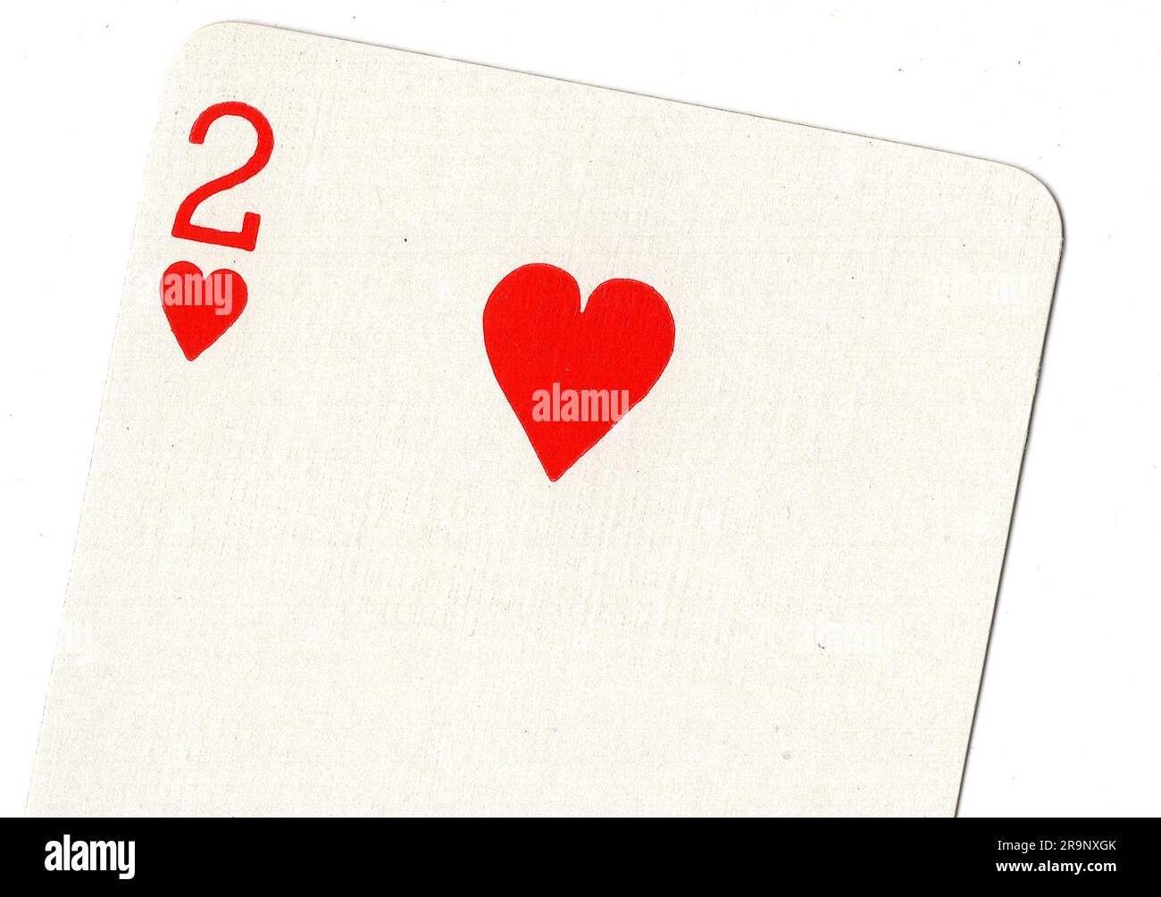 A vintage two of hearts playing card on a white background Stock Photo ...