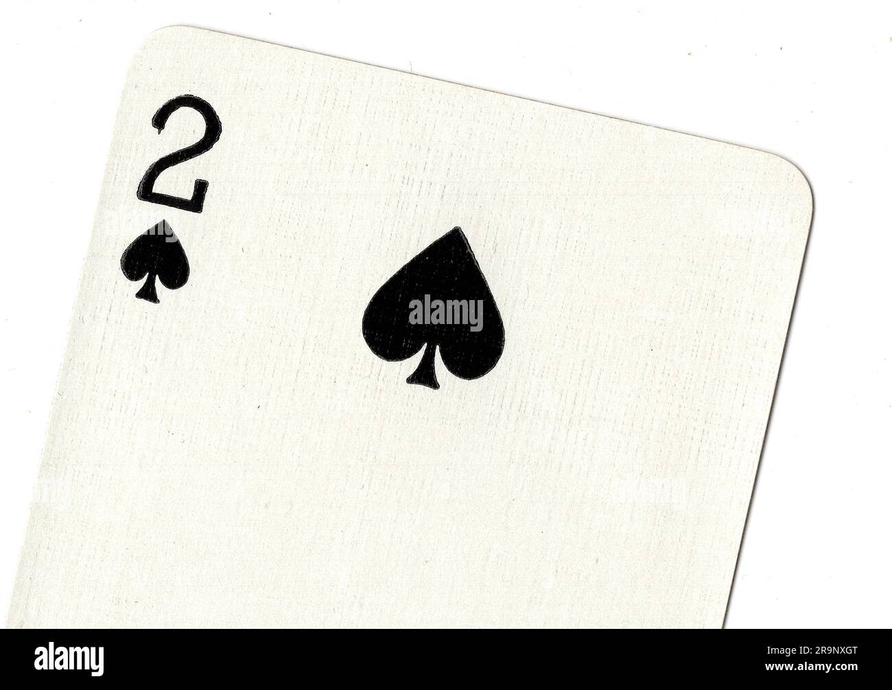 A vintage two of spades playing card on a white background Stock Photo ...