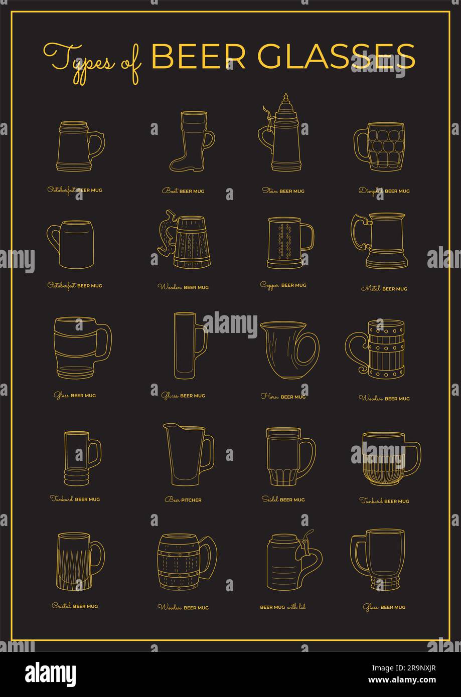 Vector line art set of alcohol glasses Stock Vector Image & Art - Alamy