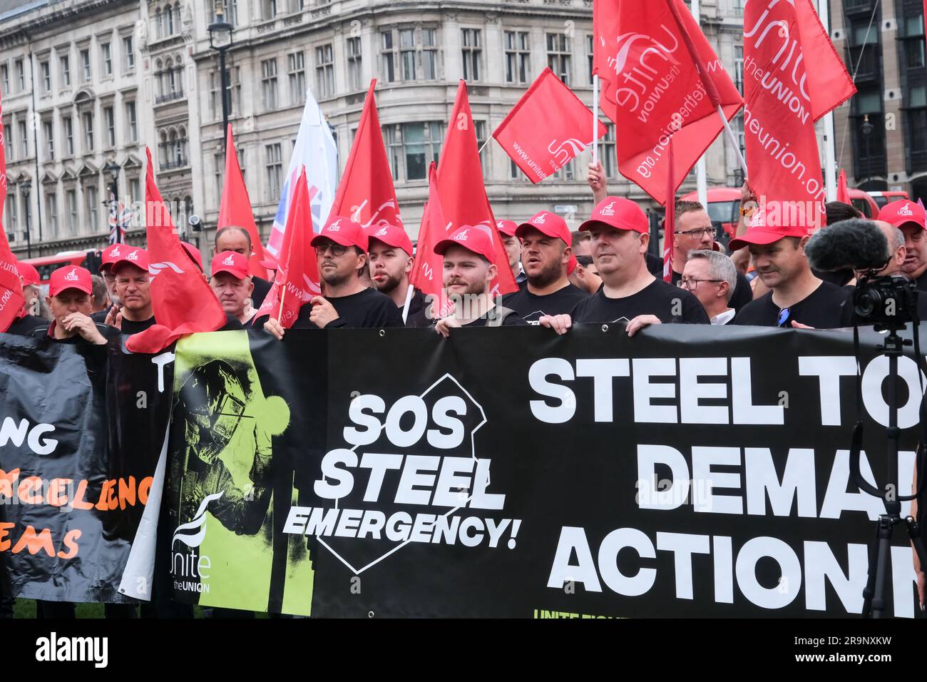 Parliament Square, London, UK. 28th June 2023. SOS: Save Our Steel ...