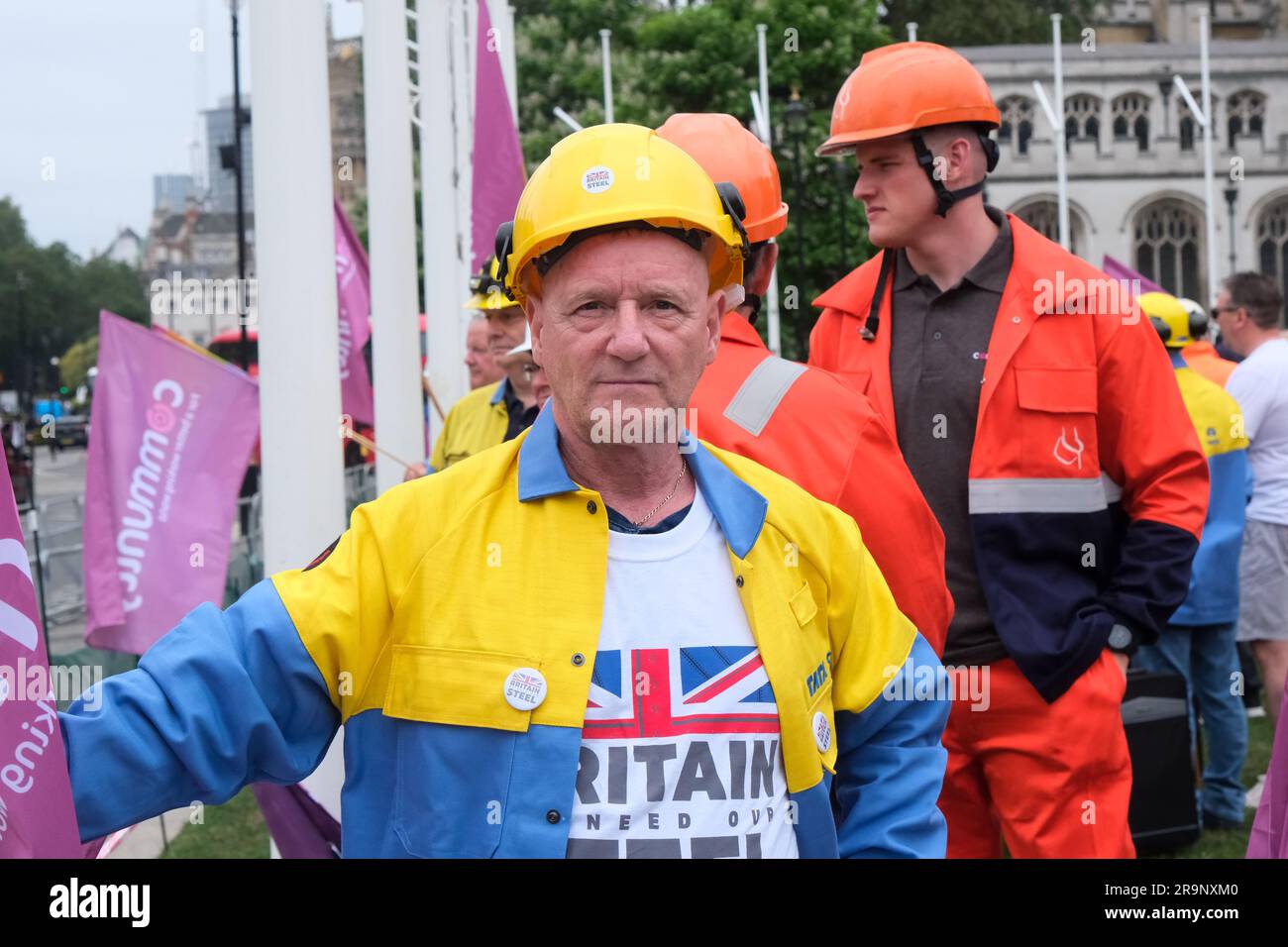 Parliament Square, London, UK. 28th June 2023. SOS: Save Our Steel ...