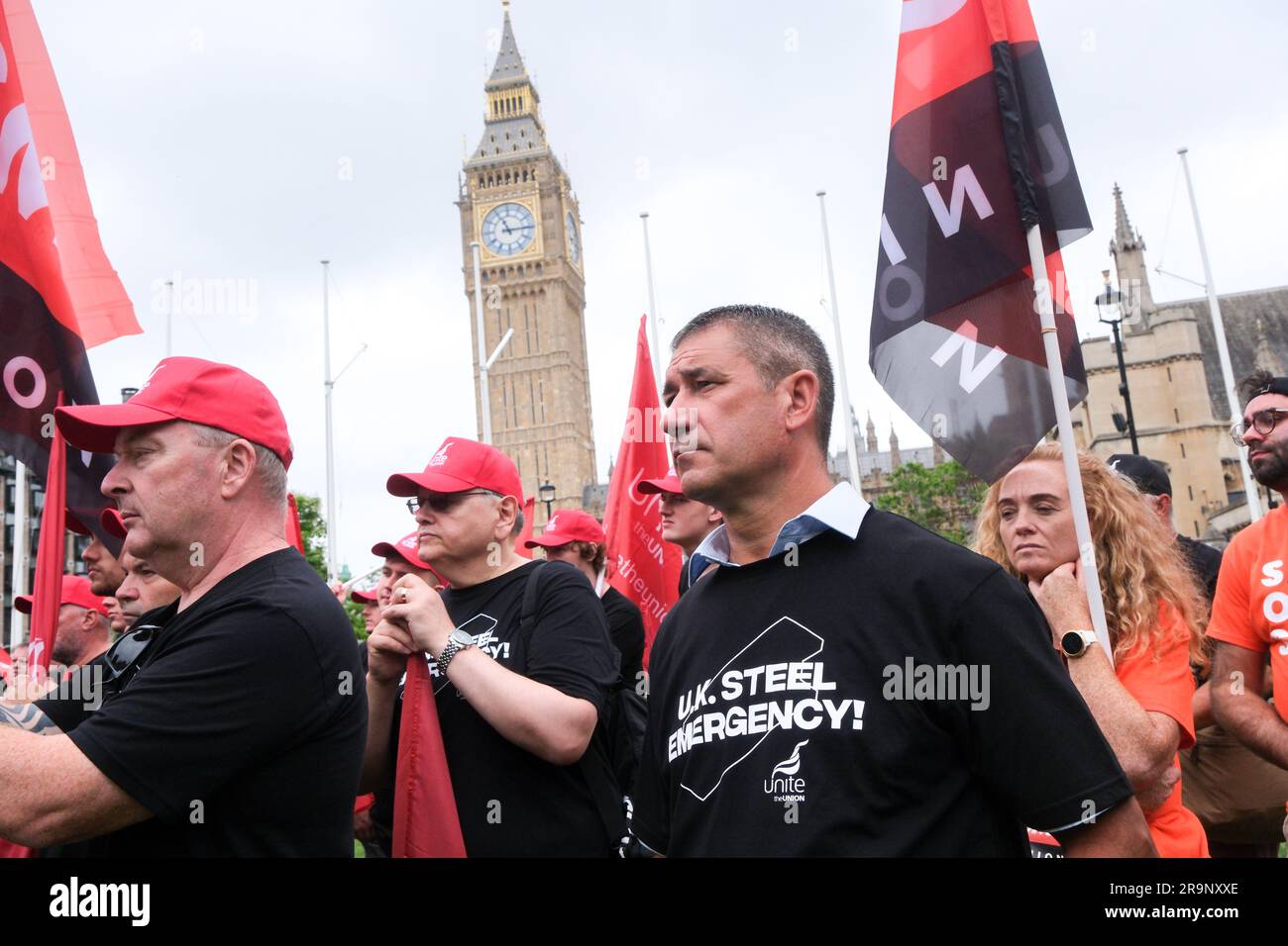 Parliament Square, London, UK. 28th June 2023. SOS: Save Our Steel ...
