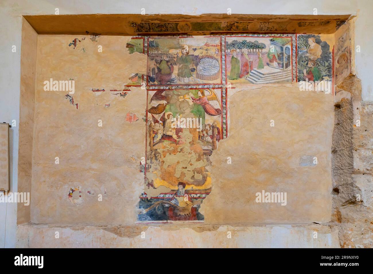 Wall paintings inside of Santa Maria dei Greci Church in Agrigento old ...