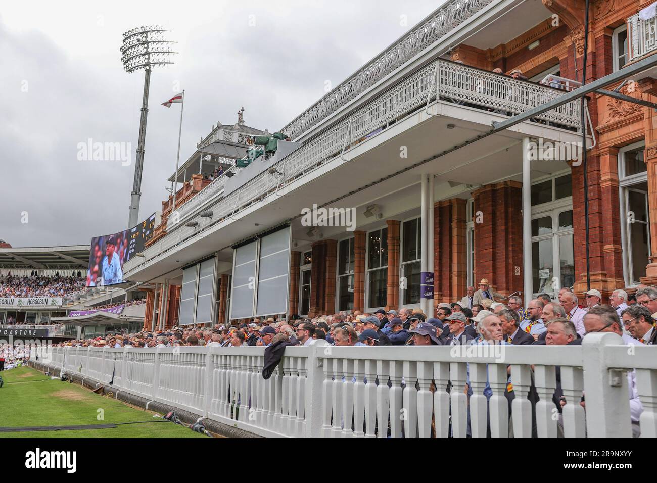 Marylebone Cricket Club members watch the game during the LV= Insurance ...