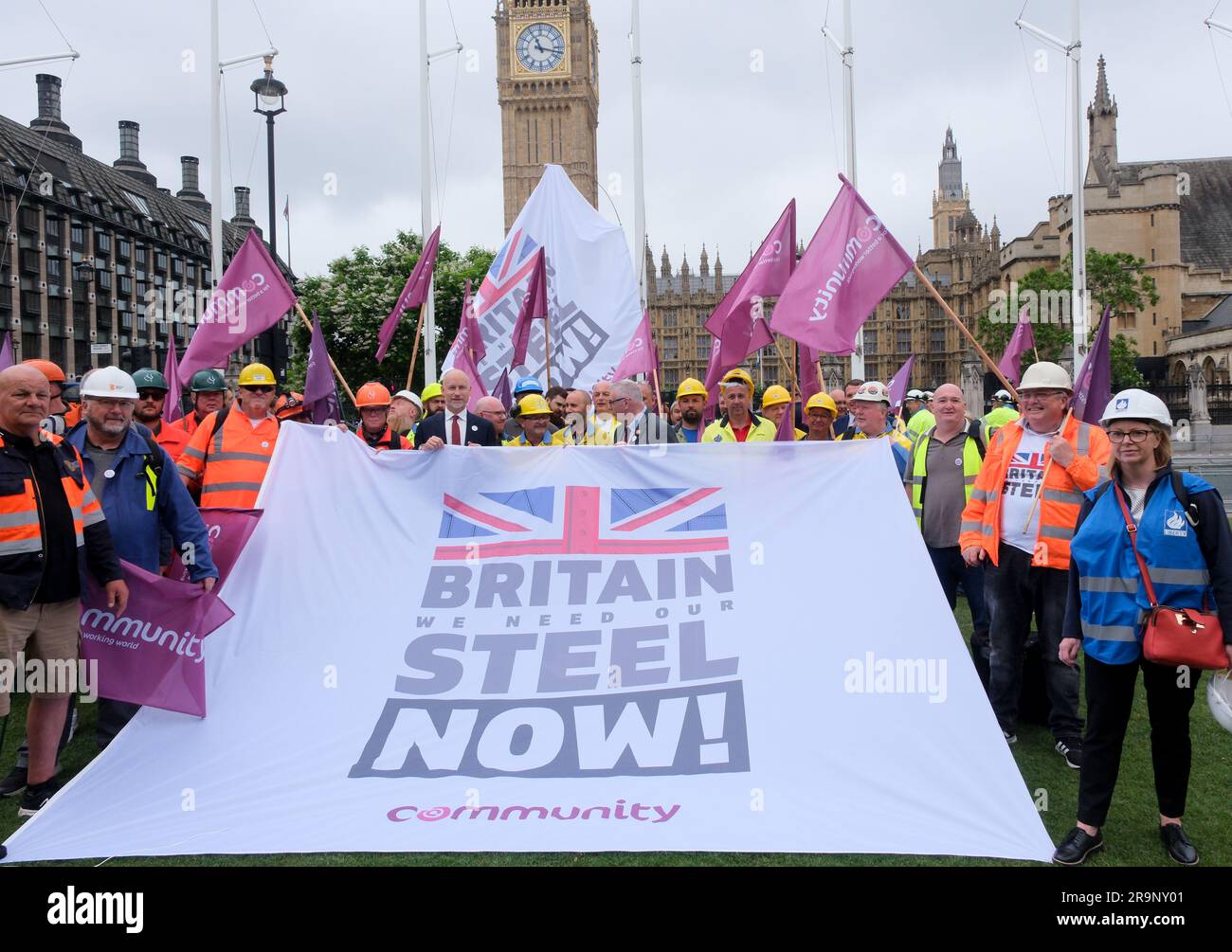 Parliament Square, London, UK. 28th June 2023. SOS: Save Our Steel ...