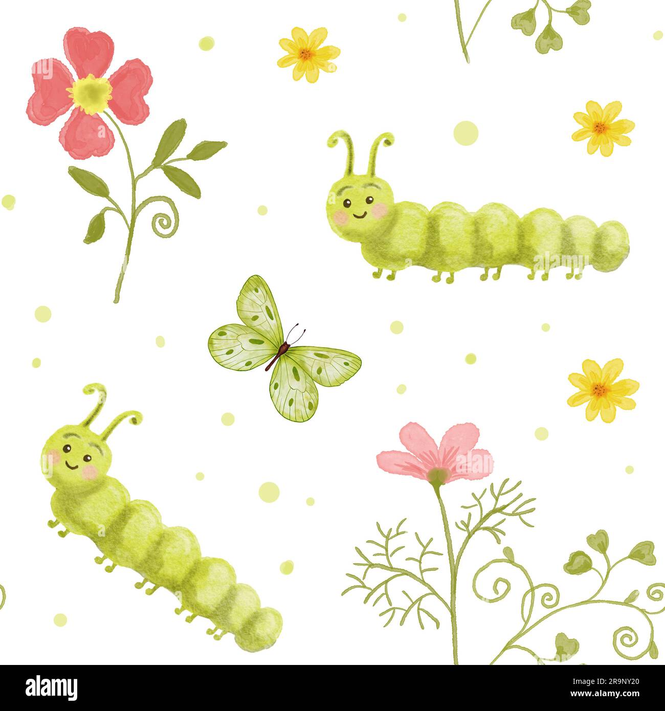 Butterfly And Caterpillar Clipart