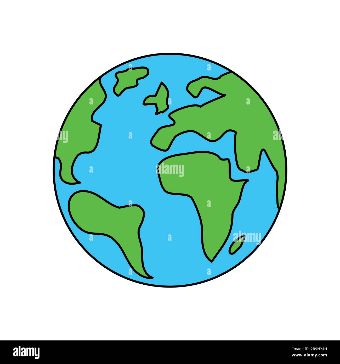 Vector linear icon - planet Earth isolated on white background. World ...