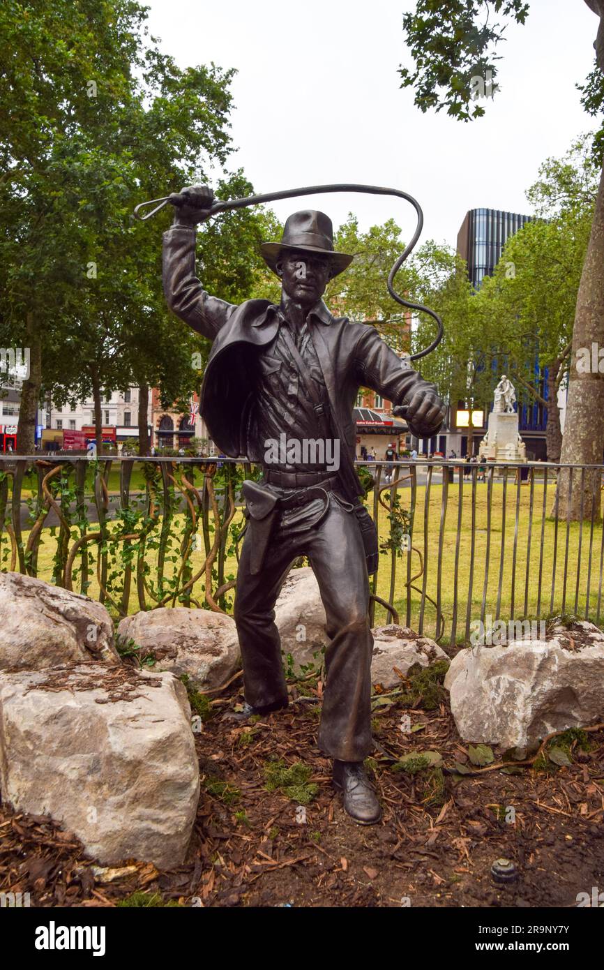 London, England, UK. 28th June, 2023. A new sculpture of Indiana Jones ...