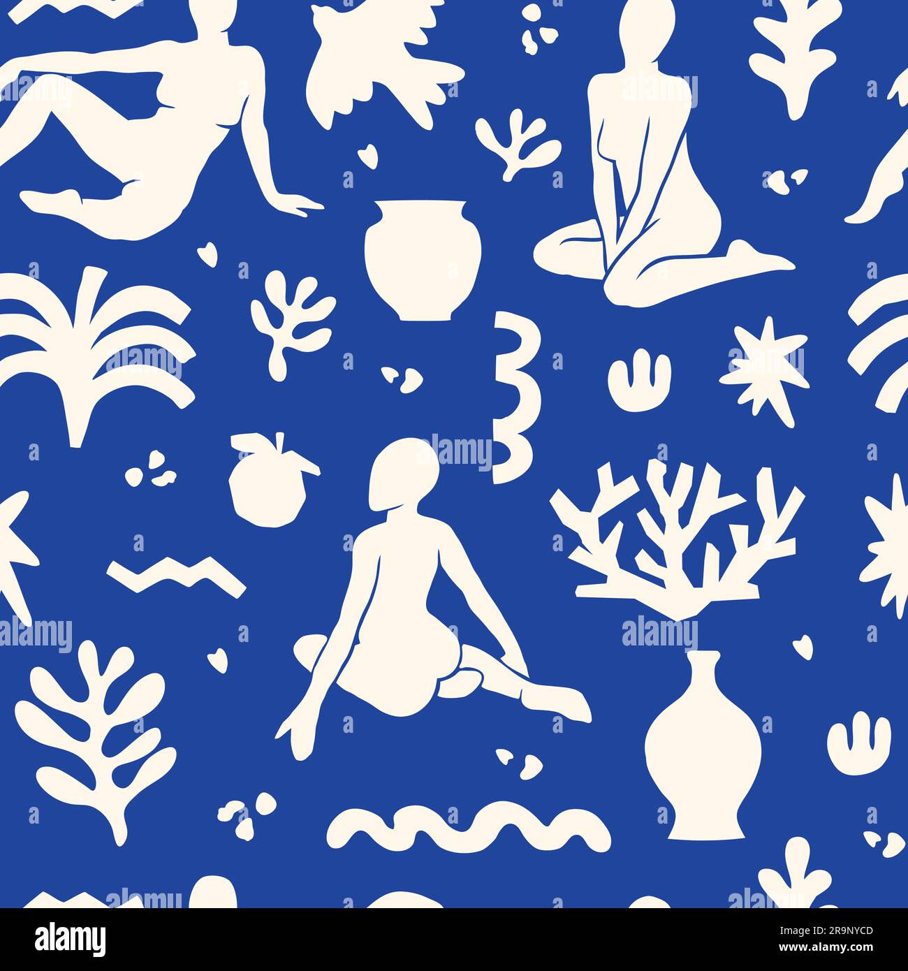 Vector seamless pattern with trendy aesthetic elements inspired by ...