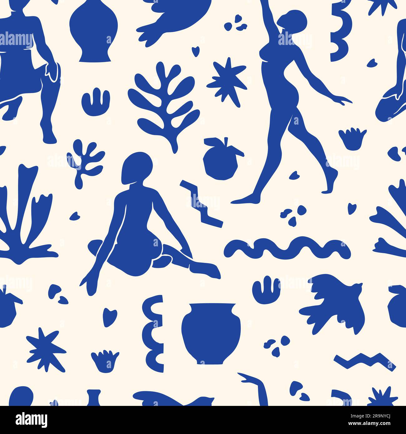 Vector seamless pattern with trendy aesthetic elements inspired by ...