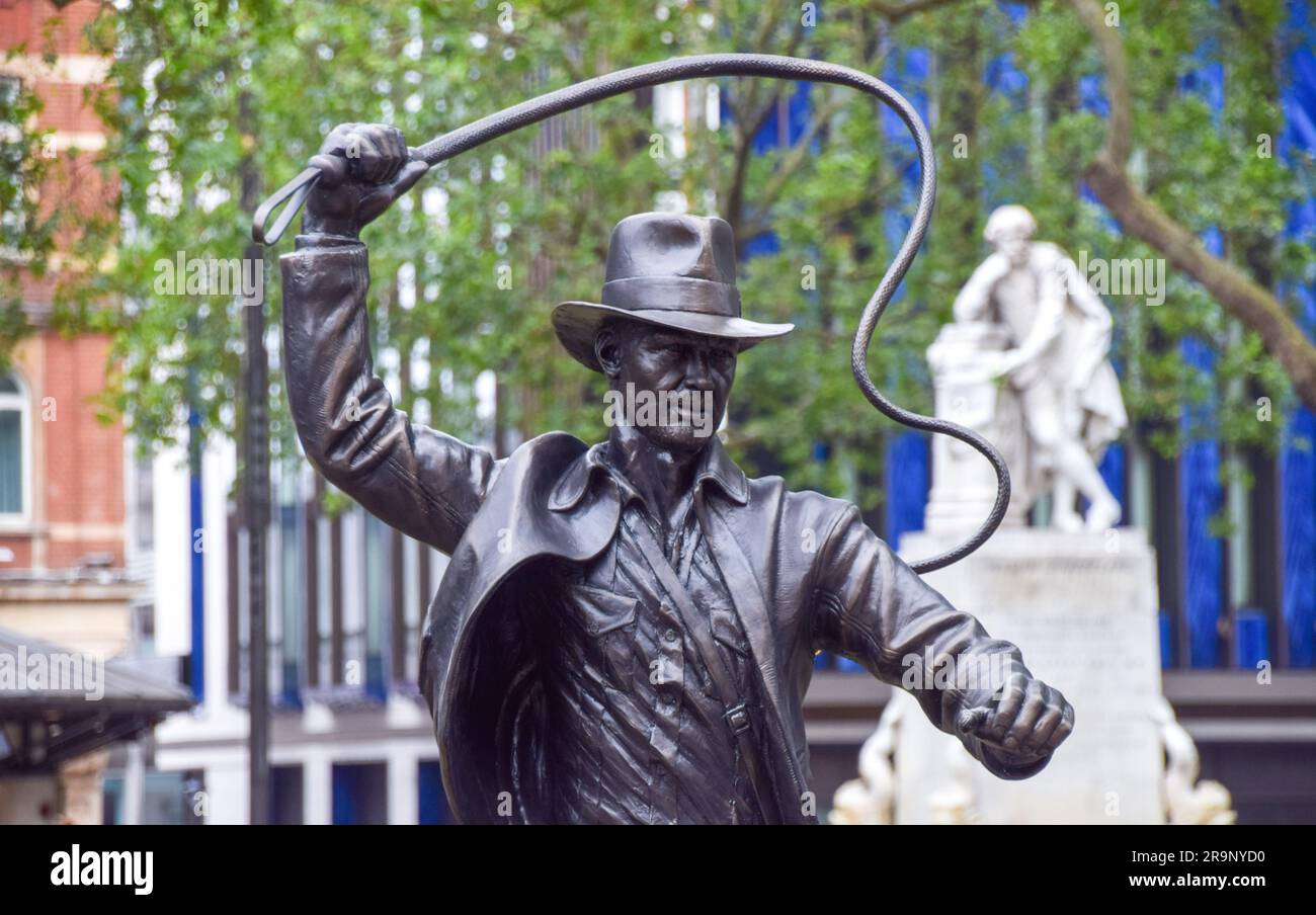 London, UK. 28th June 2023. A new sculpture of Indiana Jones has been ...