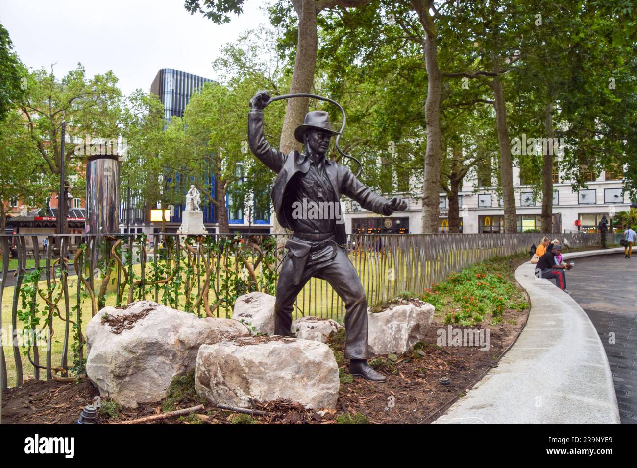 London, UK. 28th June 2023. A new sculpture of Indiana Jones has been ...