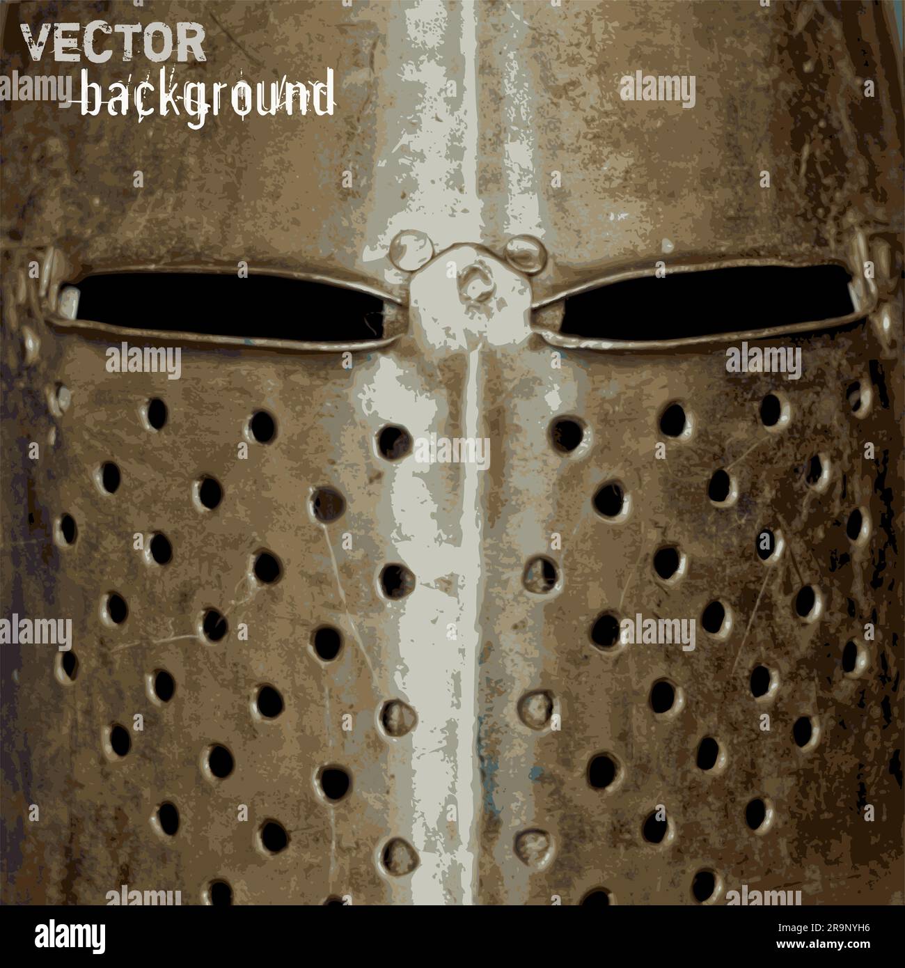 Vector background with medieval helmet. Metal texture Stock Vector ...