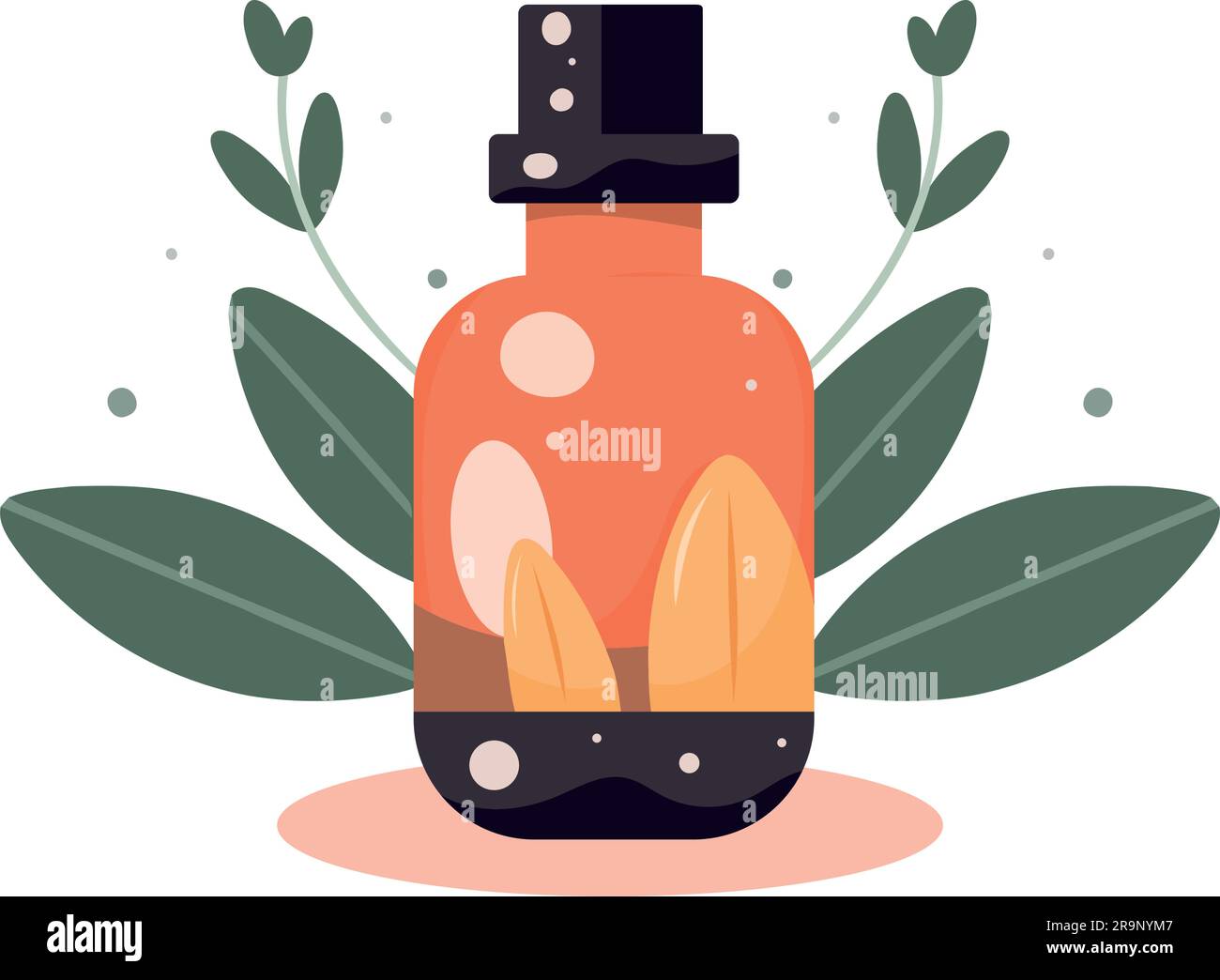 Organic herb plant in a flask over white Stock Vector Image & Art - Alamy