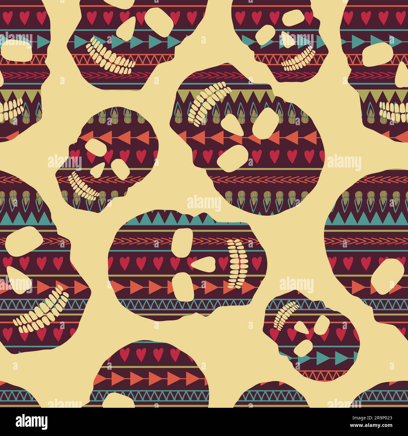Vector seamless pattern with skulls Stock Vector Image & Art - Alamy