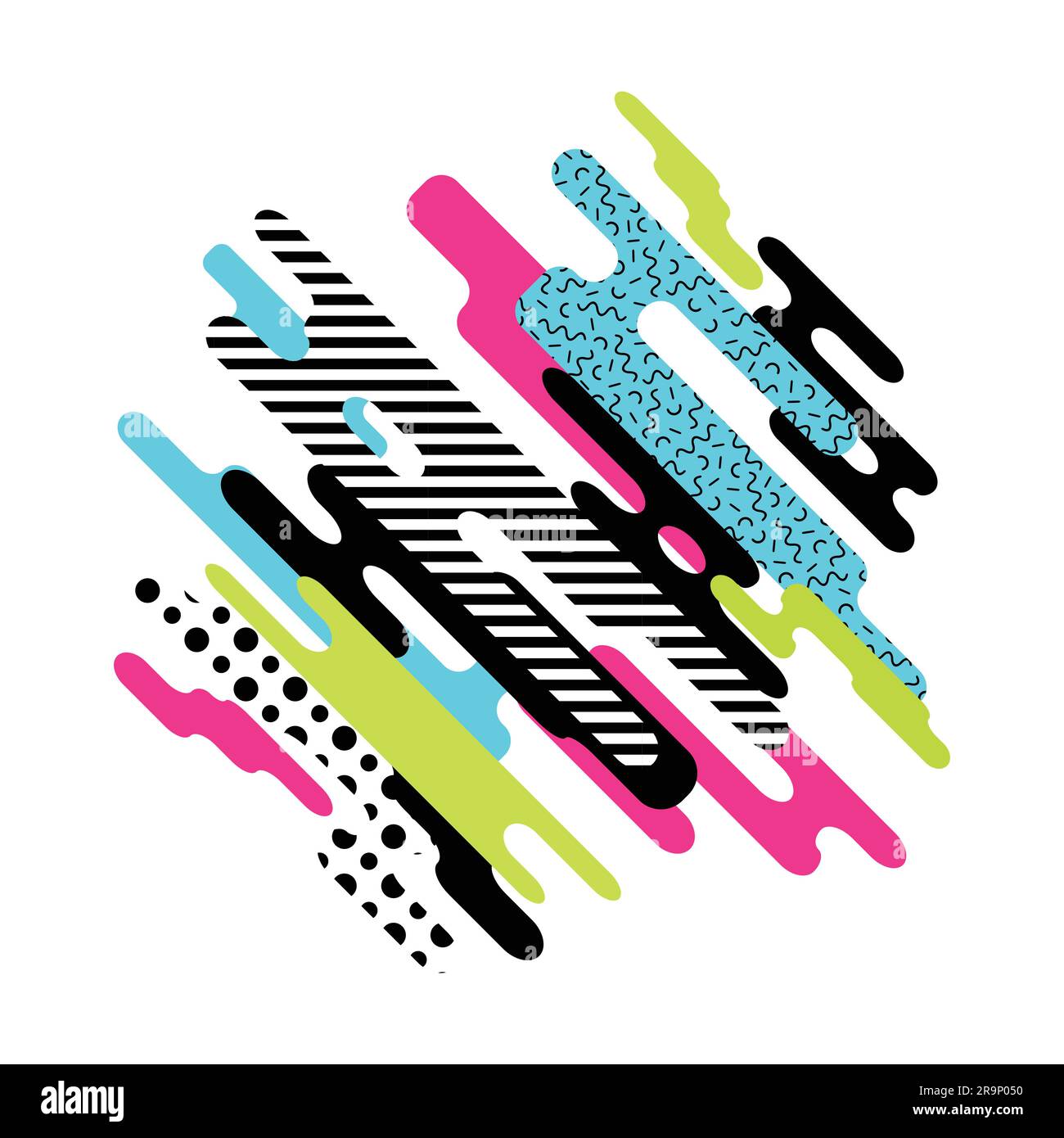 Vector modern dynamic composition made of various rounded shapes in ...