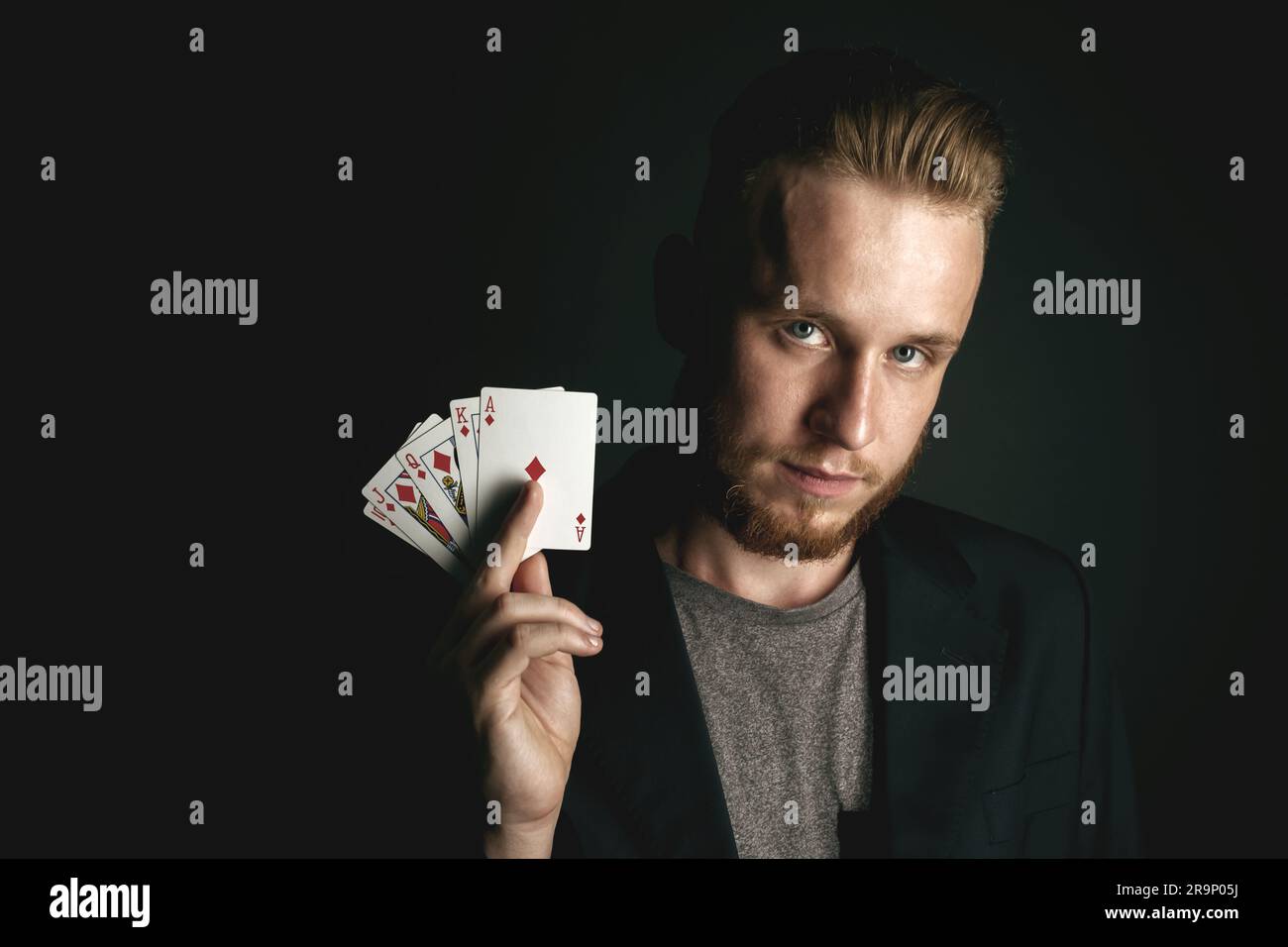 Man showing tricks with cards hi-res stock photography and images - Alamy