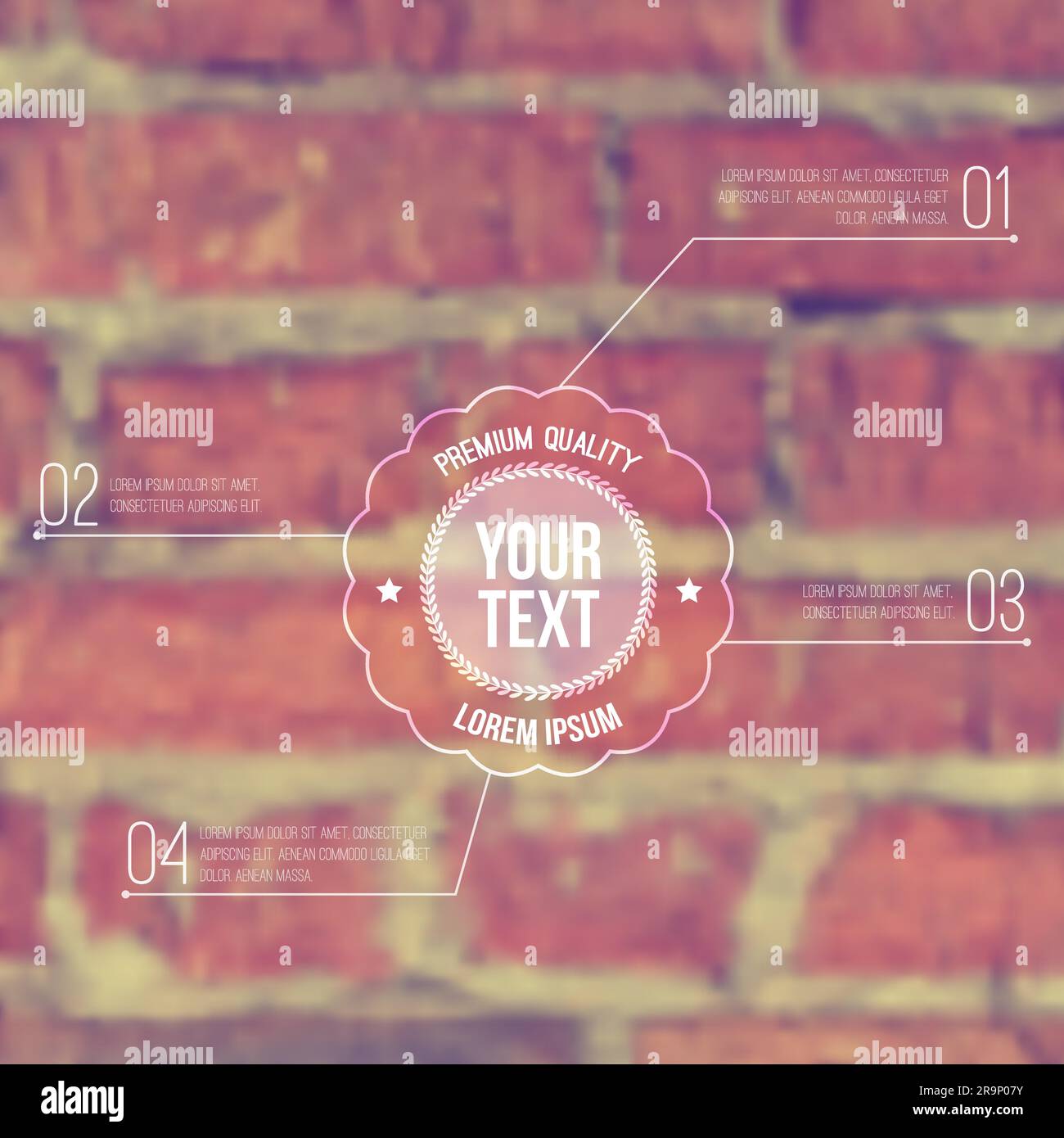 Vector blurred background with brickwall and label Stock Vector Image ...