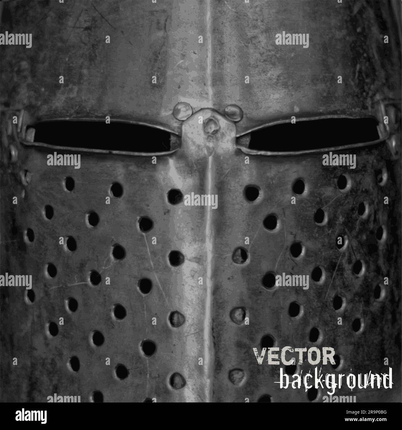 Vector background with medieval helmet. Metal texture Stock Vector ...