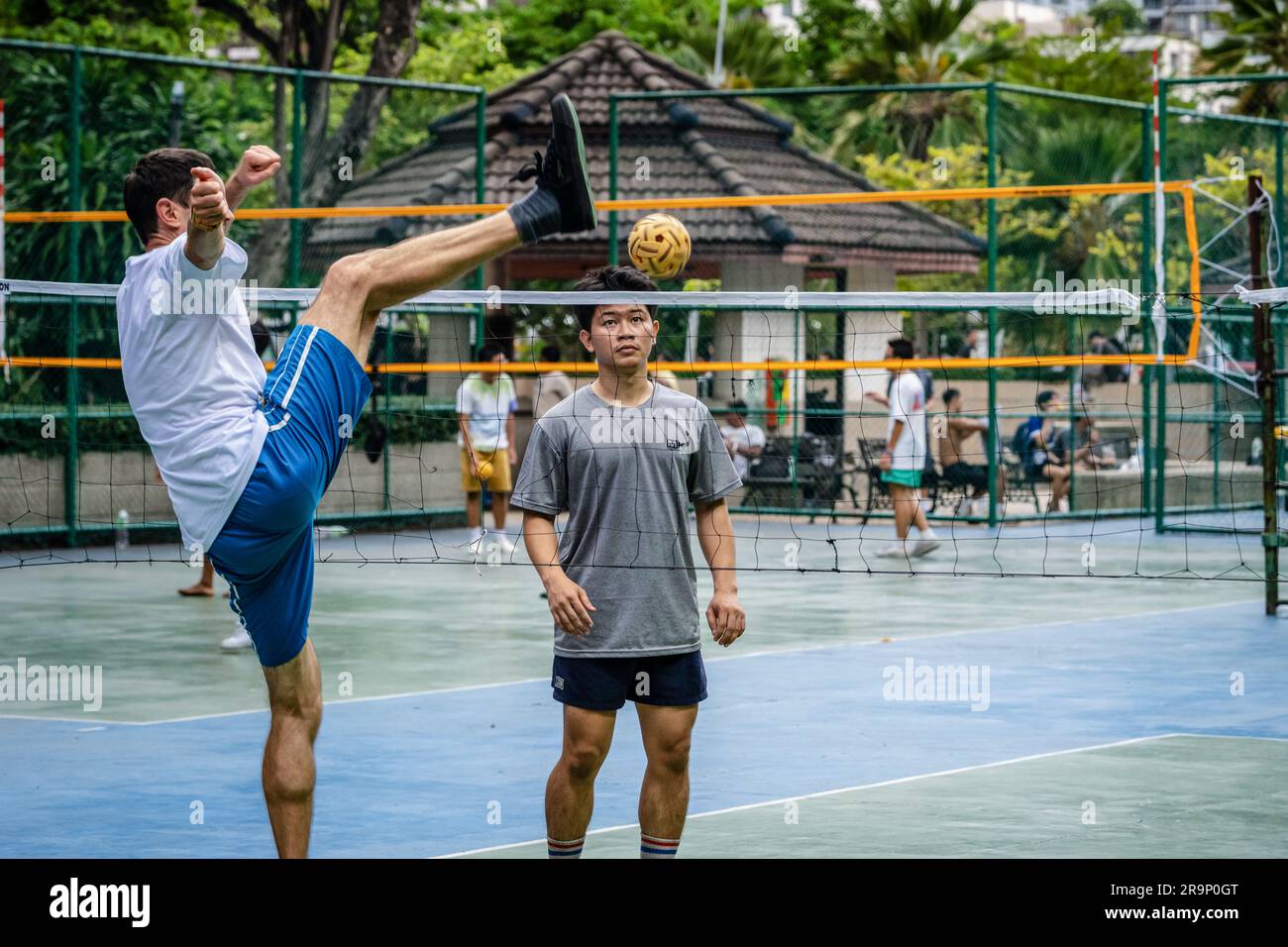 Bangkok, Thailand. 25th June, 2023. A foreigner and a Thai man are seen ...