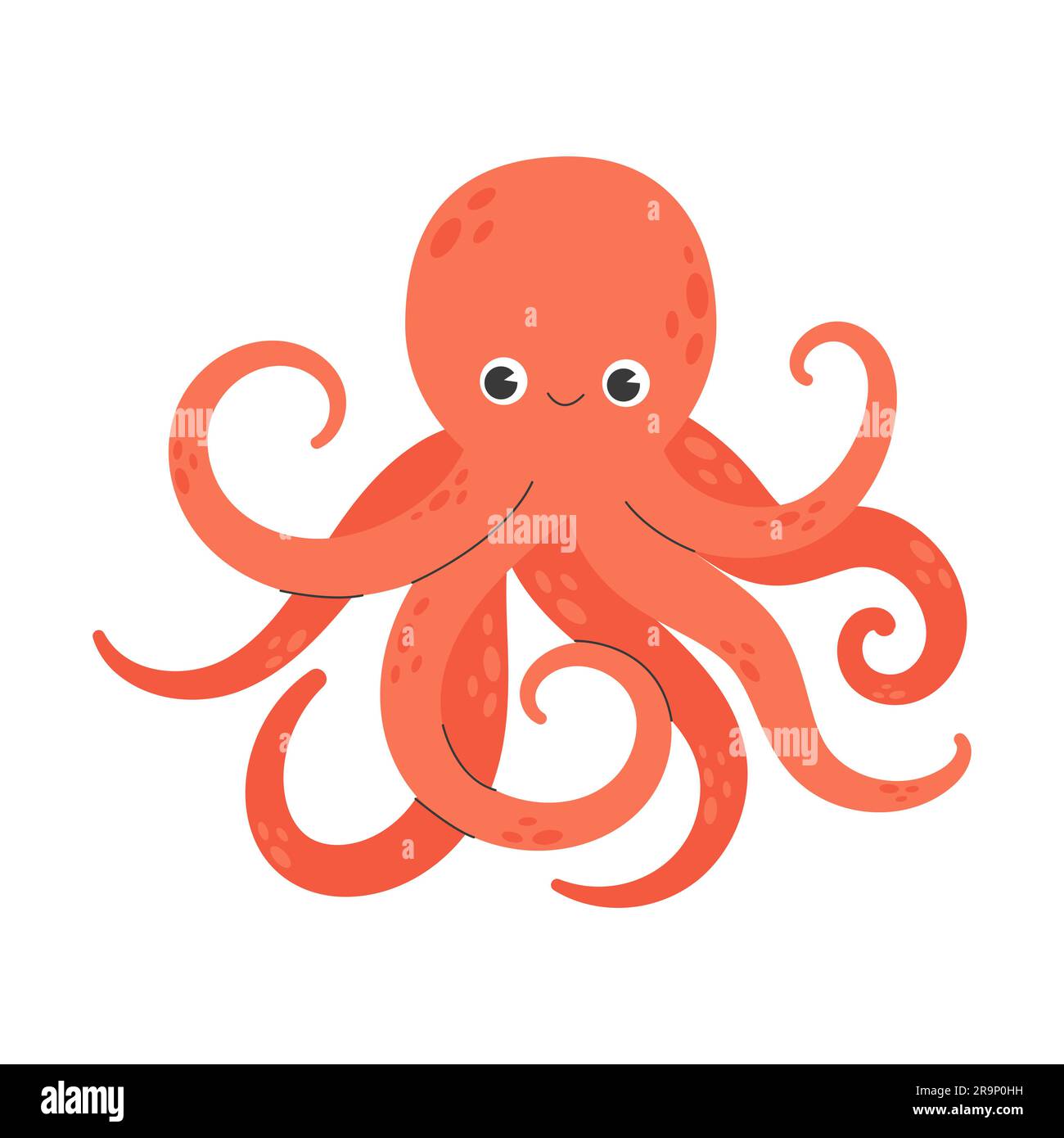 Cute smiling octopus isolated on white background Stock Vector Image ...