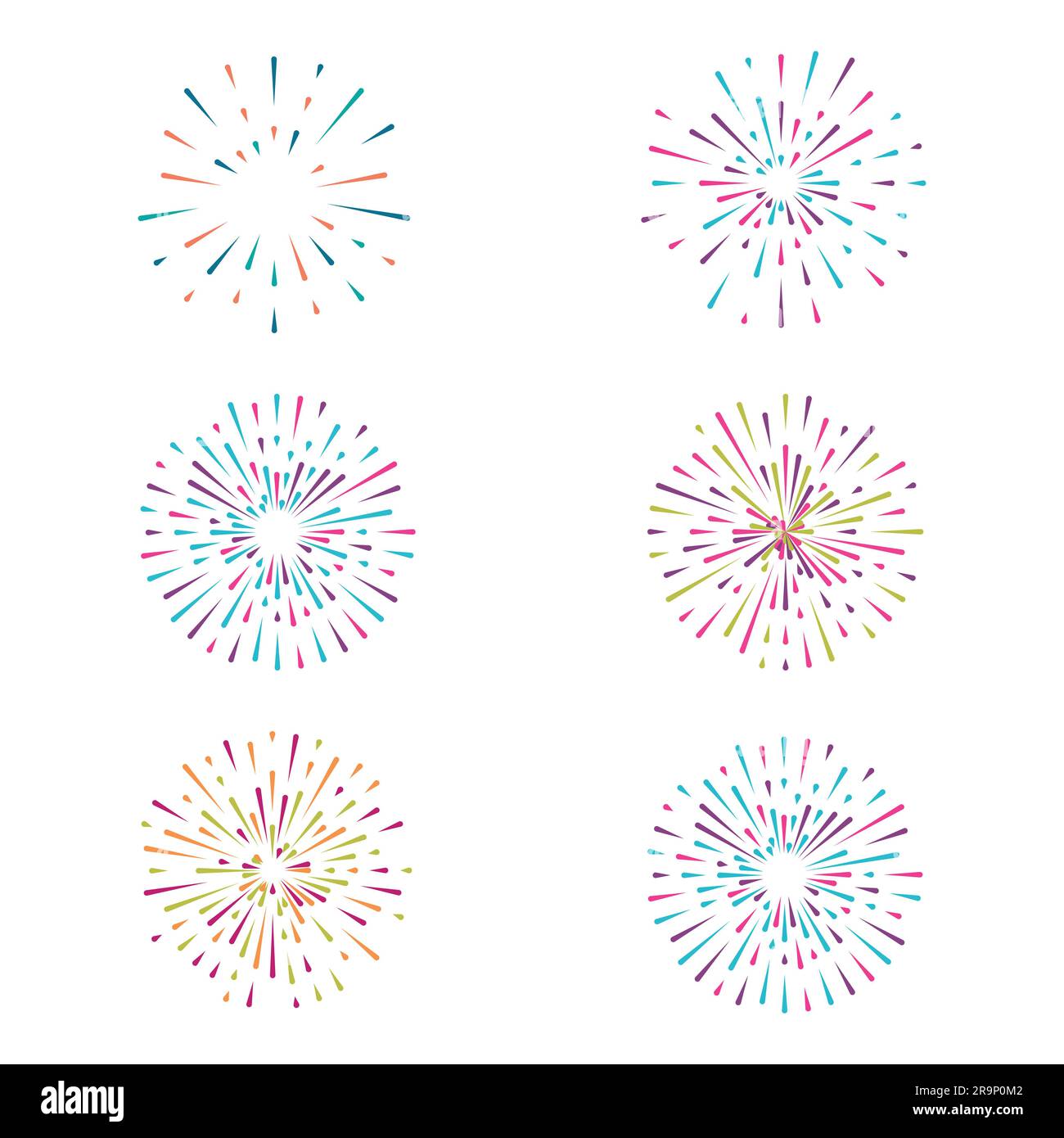 Colorful exploding fireworks Cut Out Stock Images & Pictures - Alamy