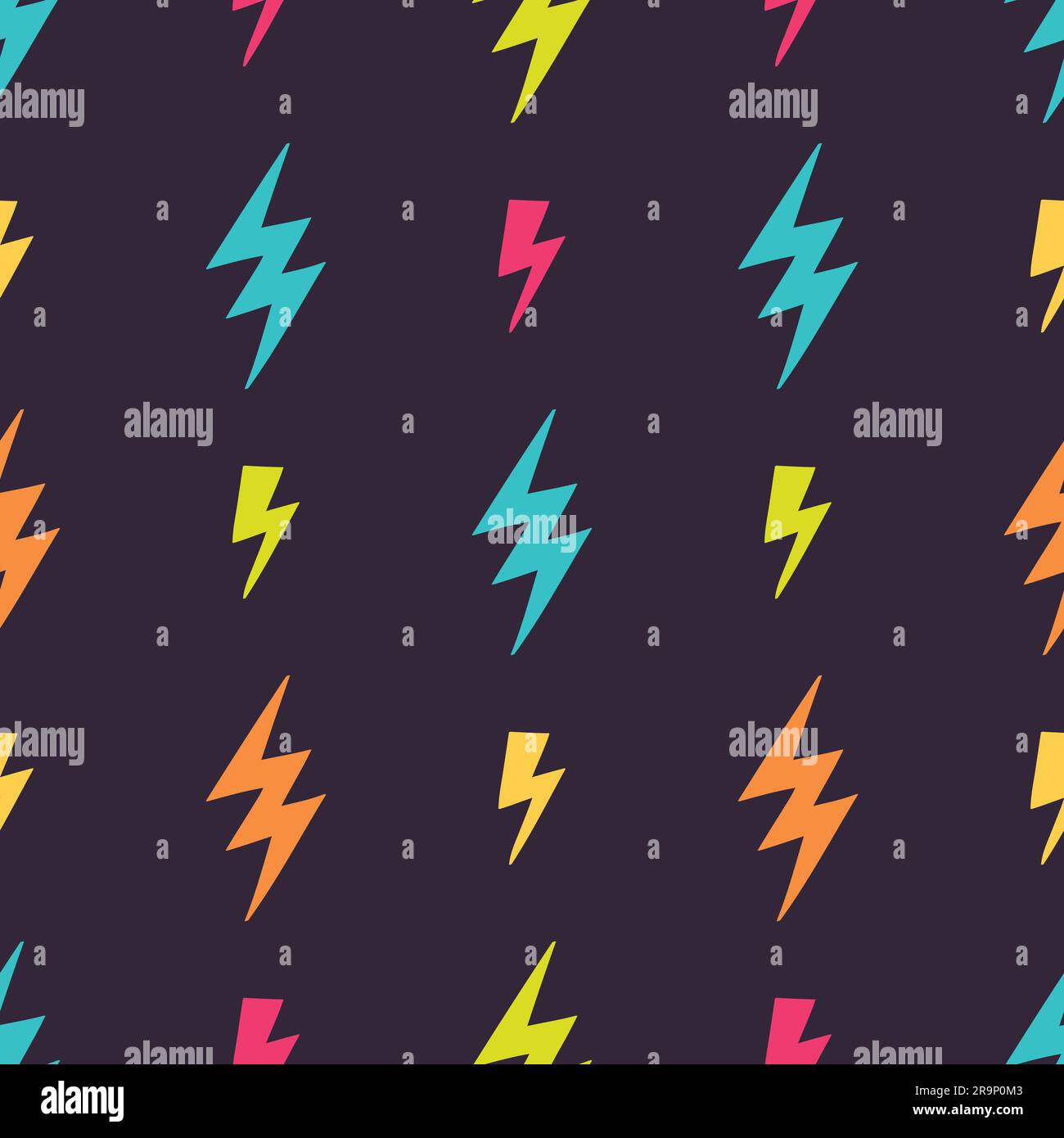 Vector abstract modern pattern with lightning bolts. Trendy thunder ...