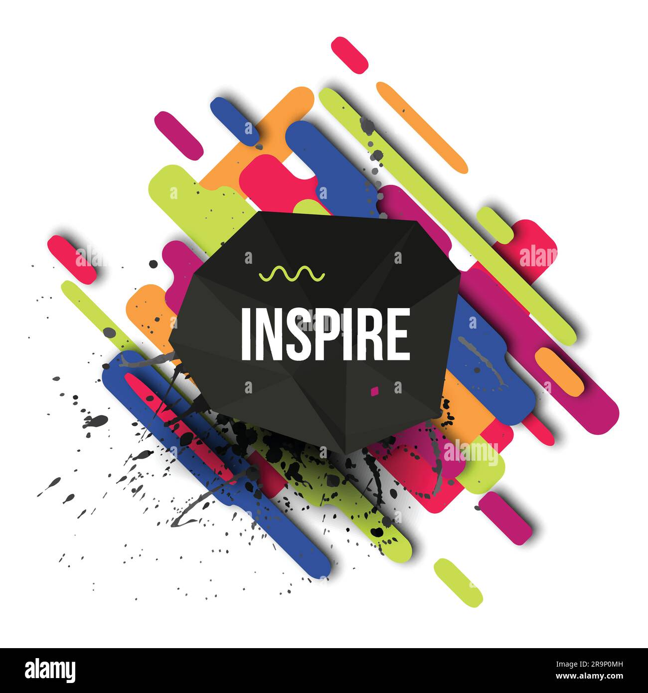 Vector modern poster with dynamic composition made of various rounded ...