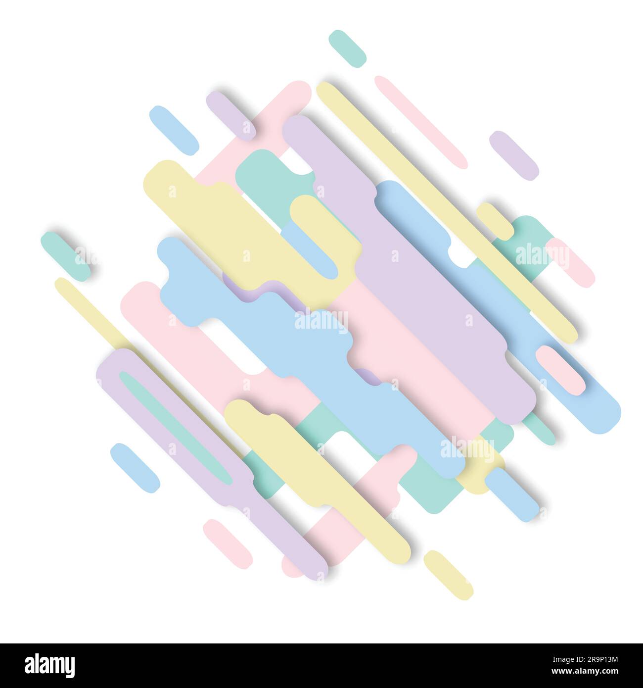 Vector modern dynamic composition made of various rounded shapes in ...
