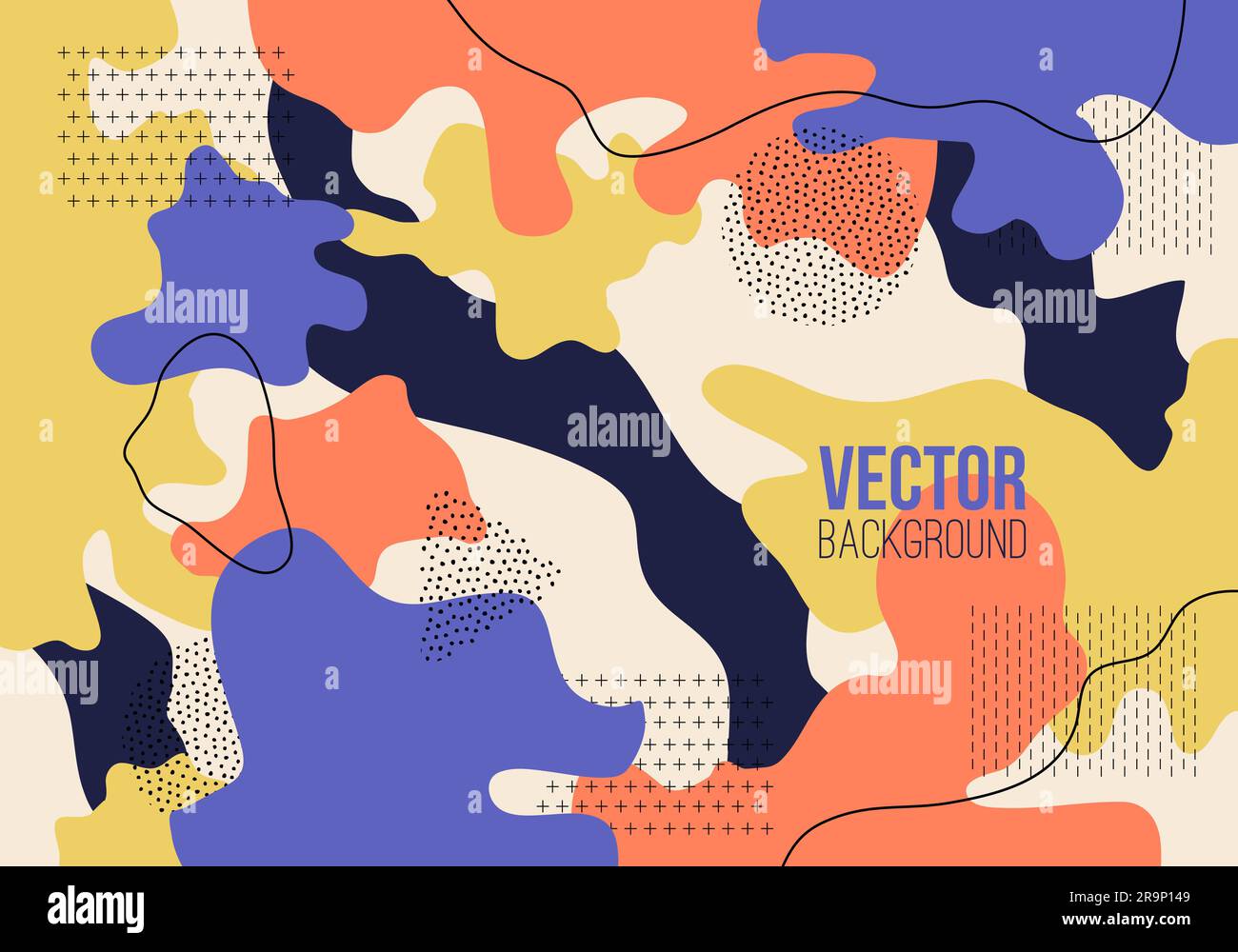 Vector abstract pattern cartoon texture with lines, dots, doodle ...