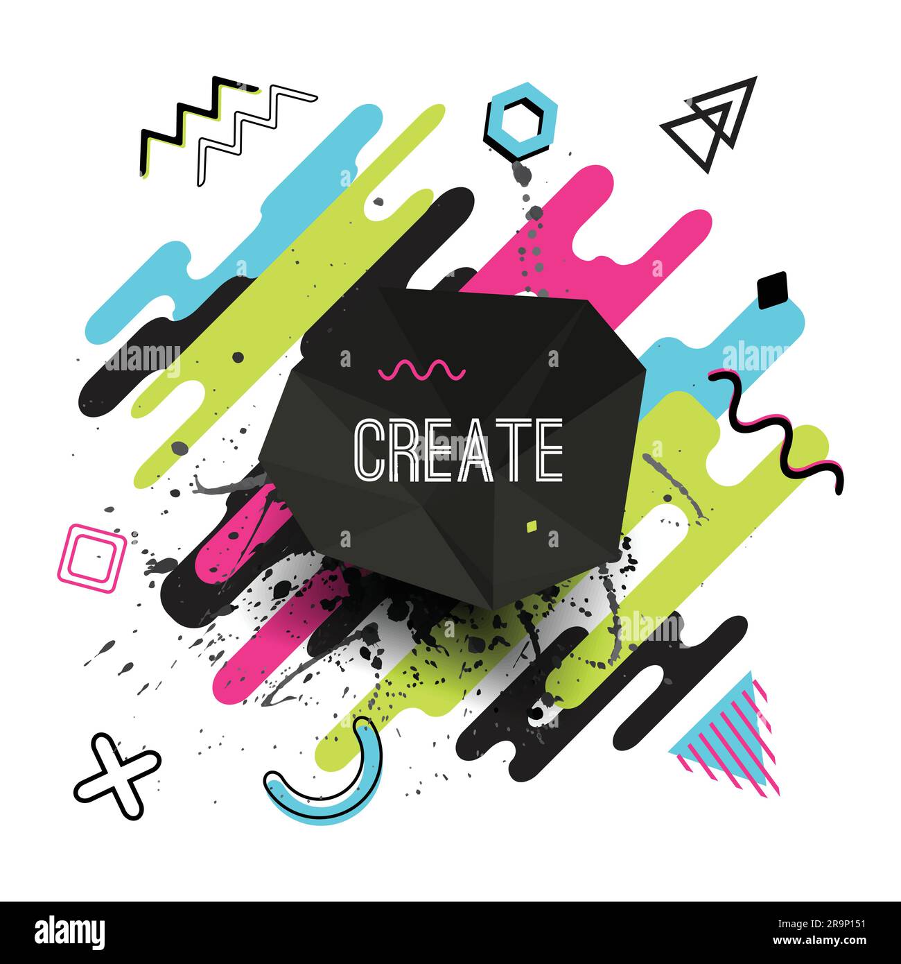 Vector modern dynamic composition made of various rounded shapes in ...