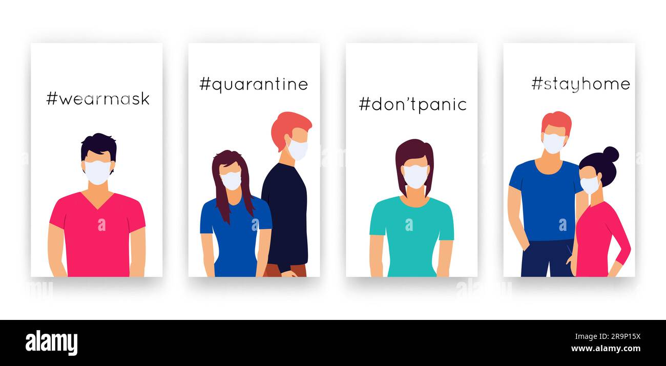 Vector templates set COVID-19 for social media network stories ...
