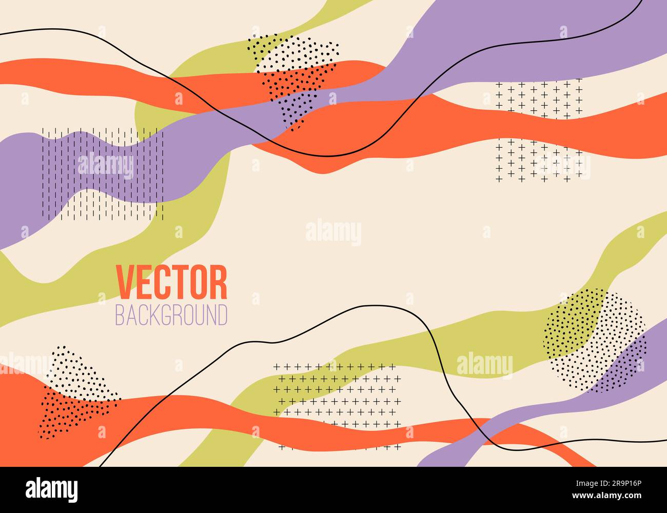 Vector abstract pattern cartoon texture with lines, dots, doodle ...