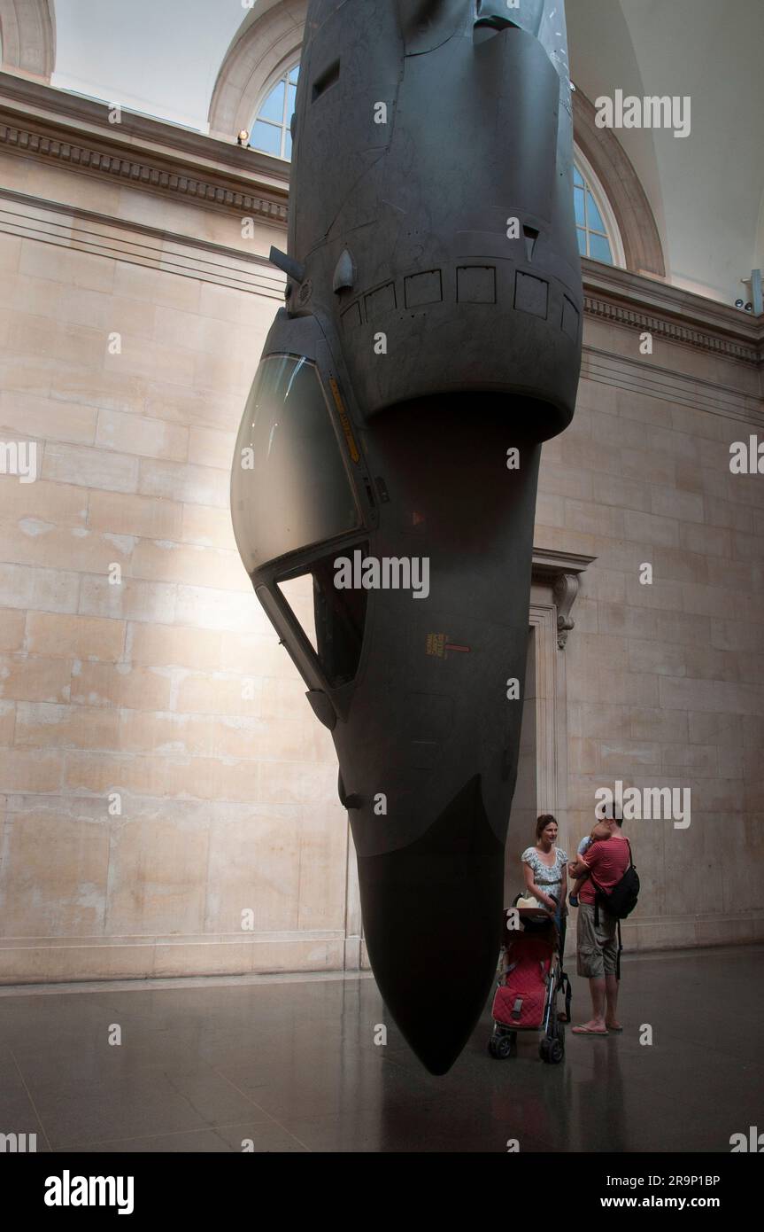 A suspended Sea Harrier - part of the Tate Britain 2010 Duveens ...