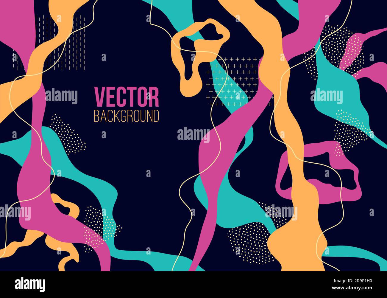 Vector abstract pattern cartoon texture with lines, dots, doodle ...