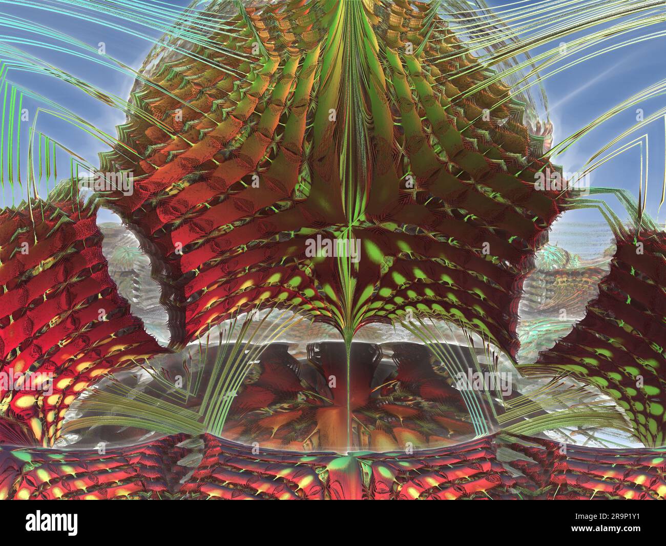 the surface of an alien planet under an alien sun 3d rendering Stock ...