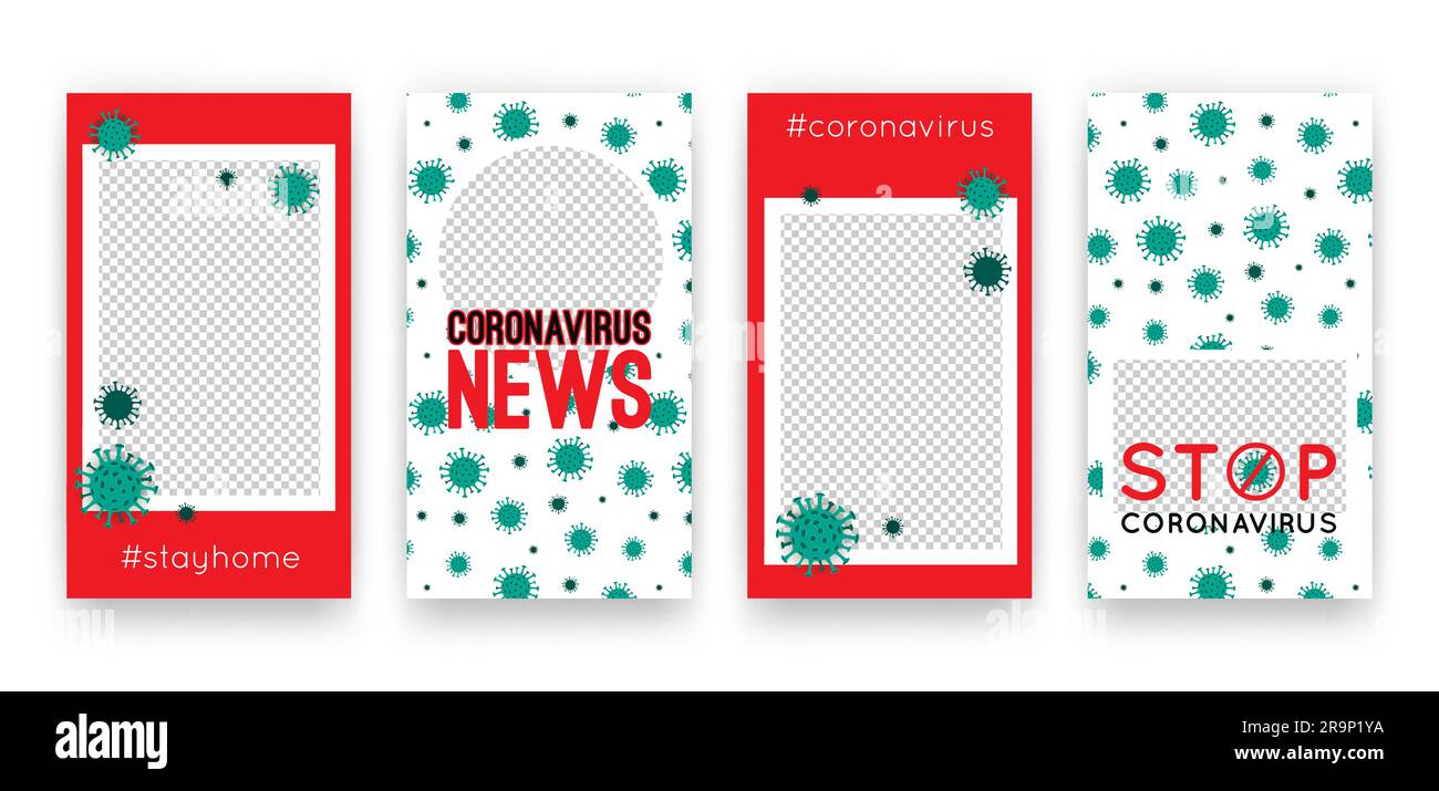 Vector templates set with virus pattern for social media network ...