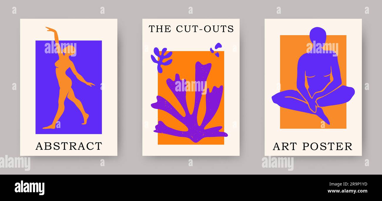 Vector set of abstract trendy Matisse inspired female body figures in ...