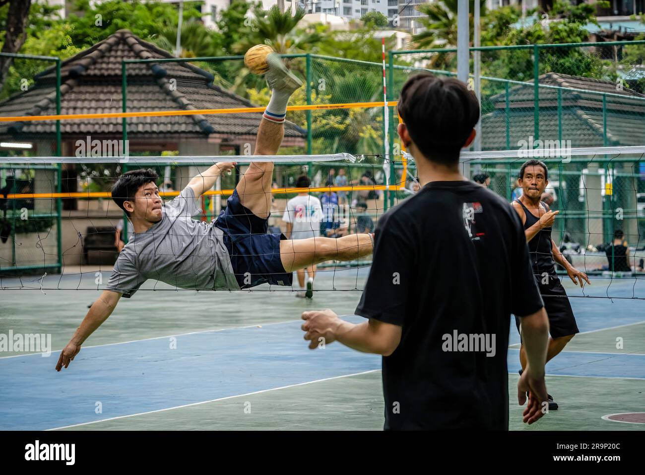 Bangkok, Thailand. 25th June, 2023. Local residents are seen playing ...