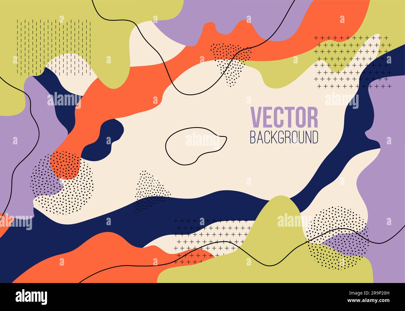 Vector abstract pattern cartoon texture with lines, dots, doodle ...