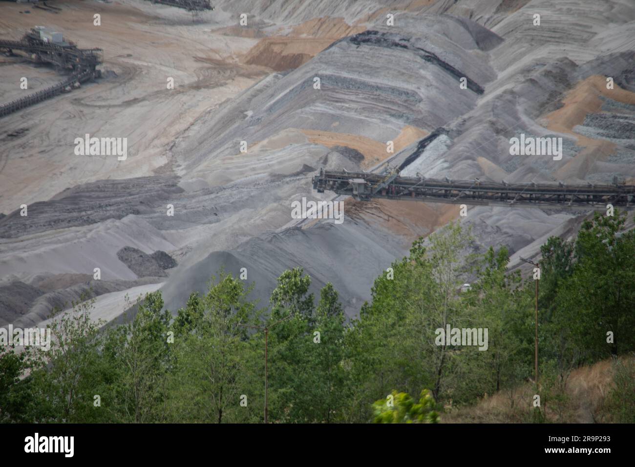 Lignite mining in opencast mines in the Hambach Forest, Germany Stock ...
