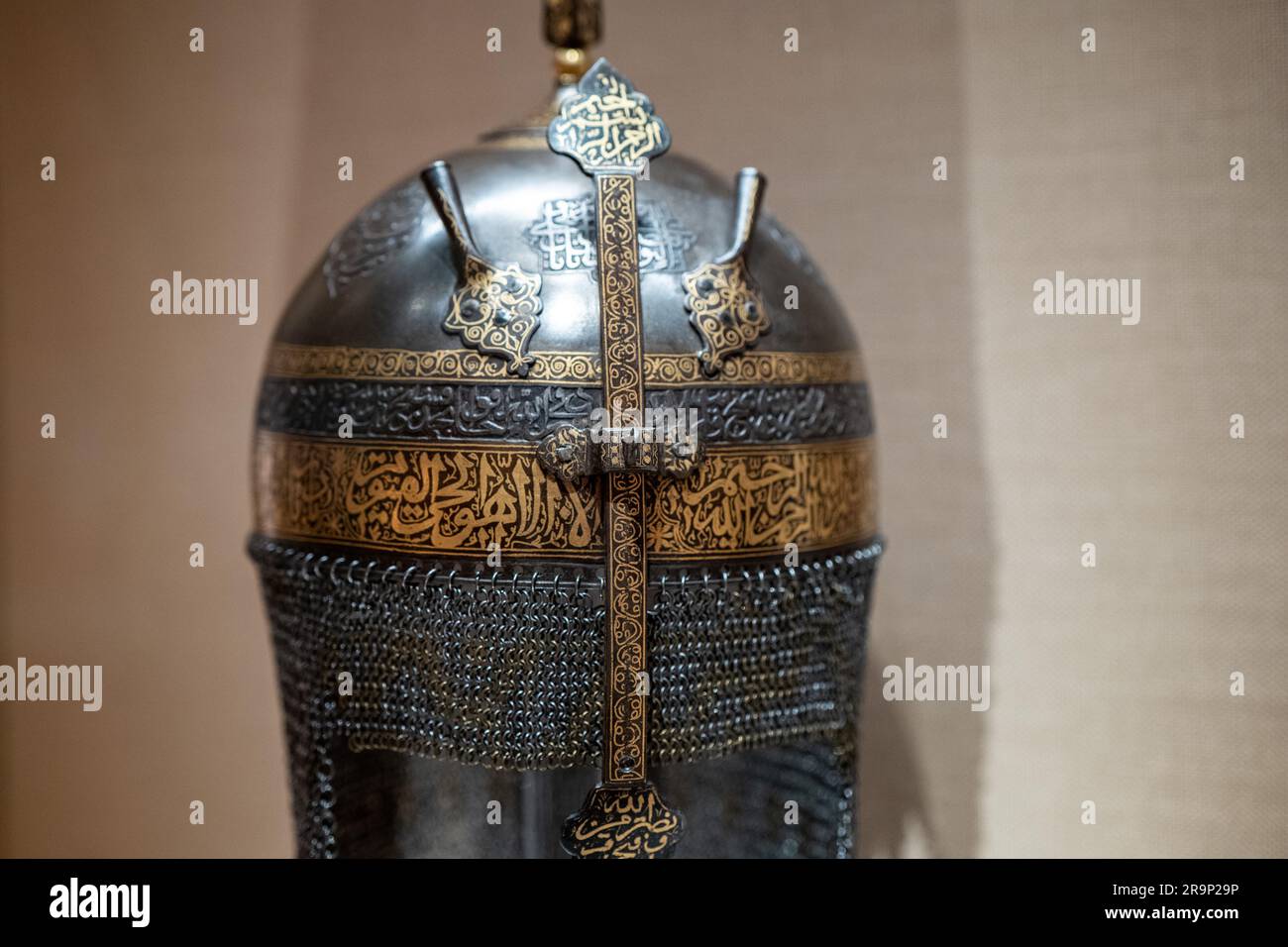 Medieval Islamic Turkish Iron Helmet Stock Photo - Alamy
