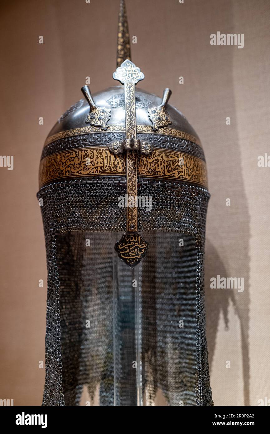 Medieval Islamic Turkish Iron Helmet Stock Photo - Alamy