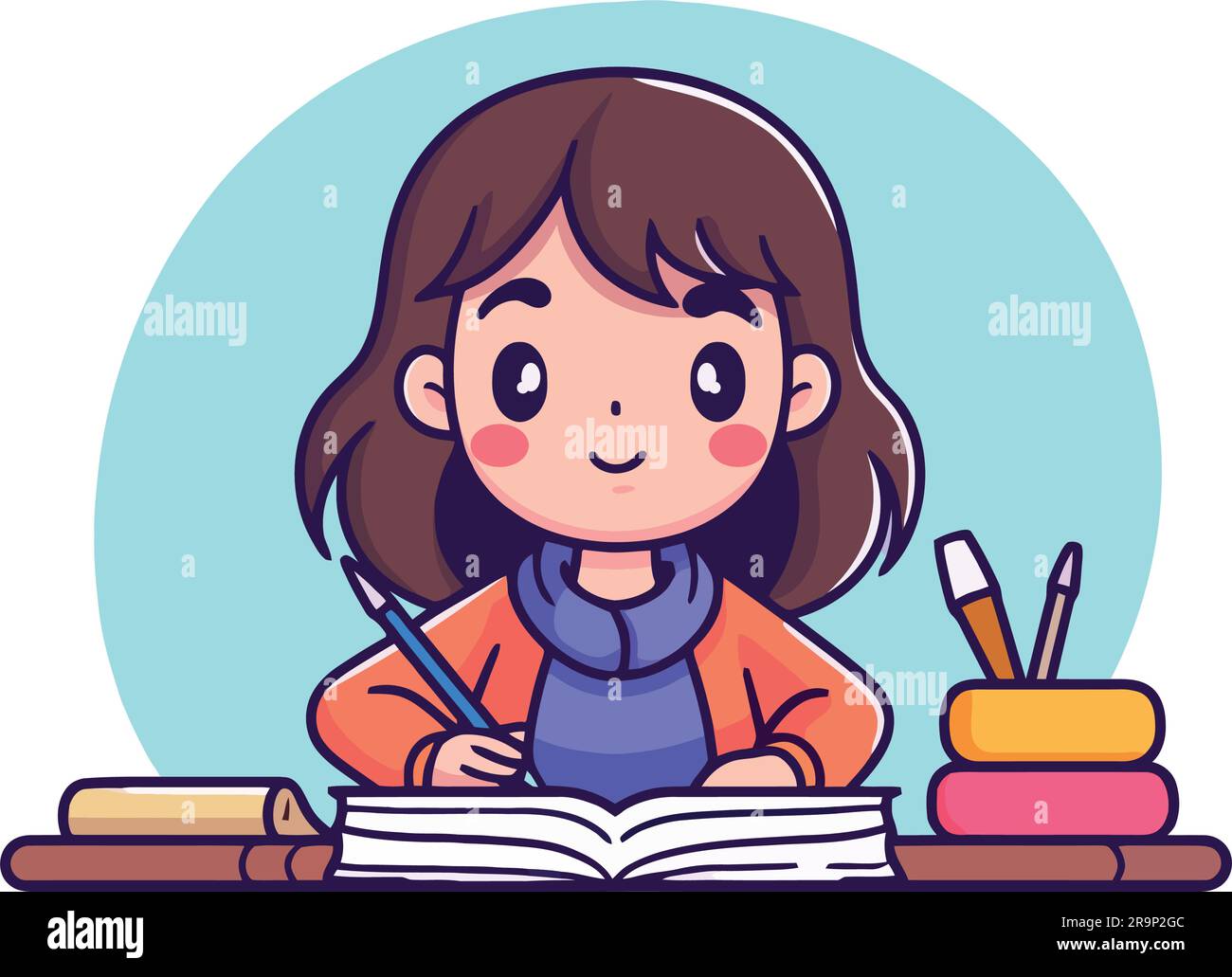 Studying toddler Stock Vector Images - Alamy