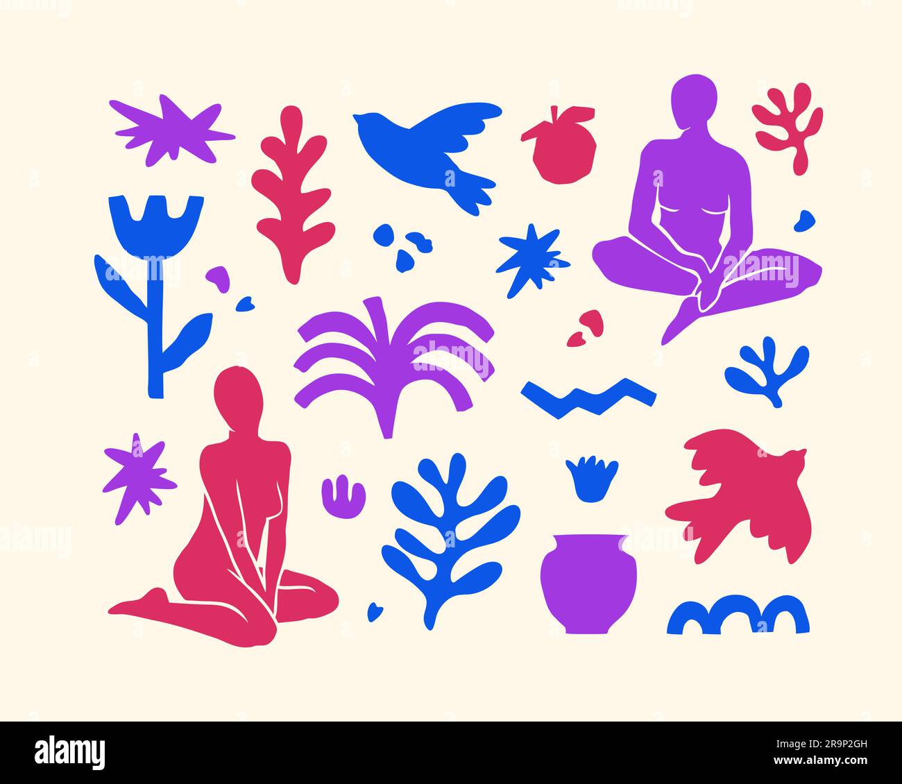 Vector set with trendy aesthetic elements inspired by modern minimal ...