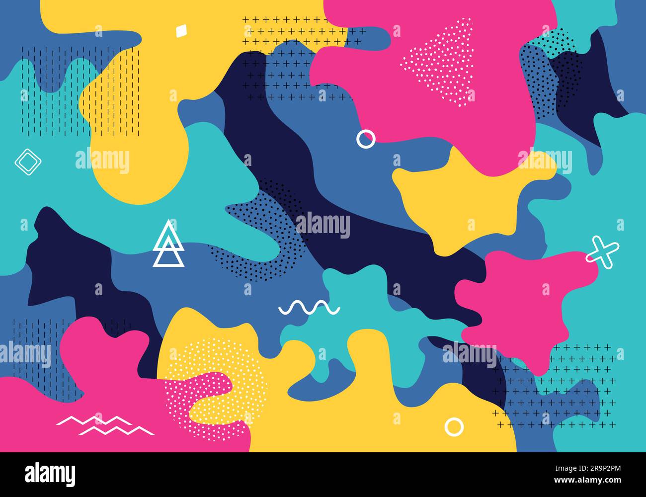 Vector abstract pattern cartoon texture with lines, dots, doodle ...