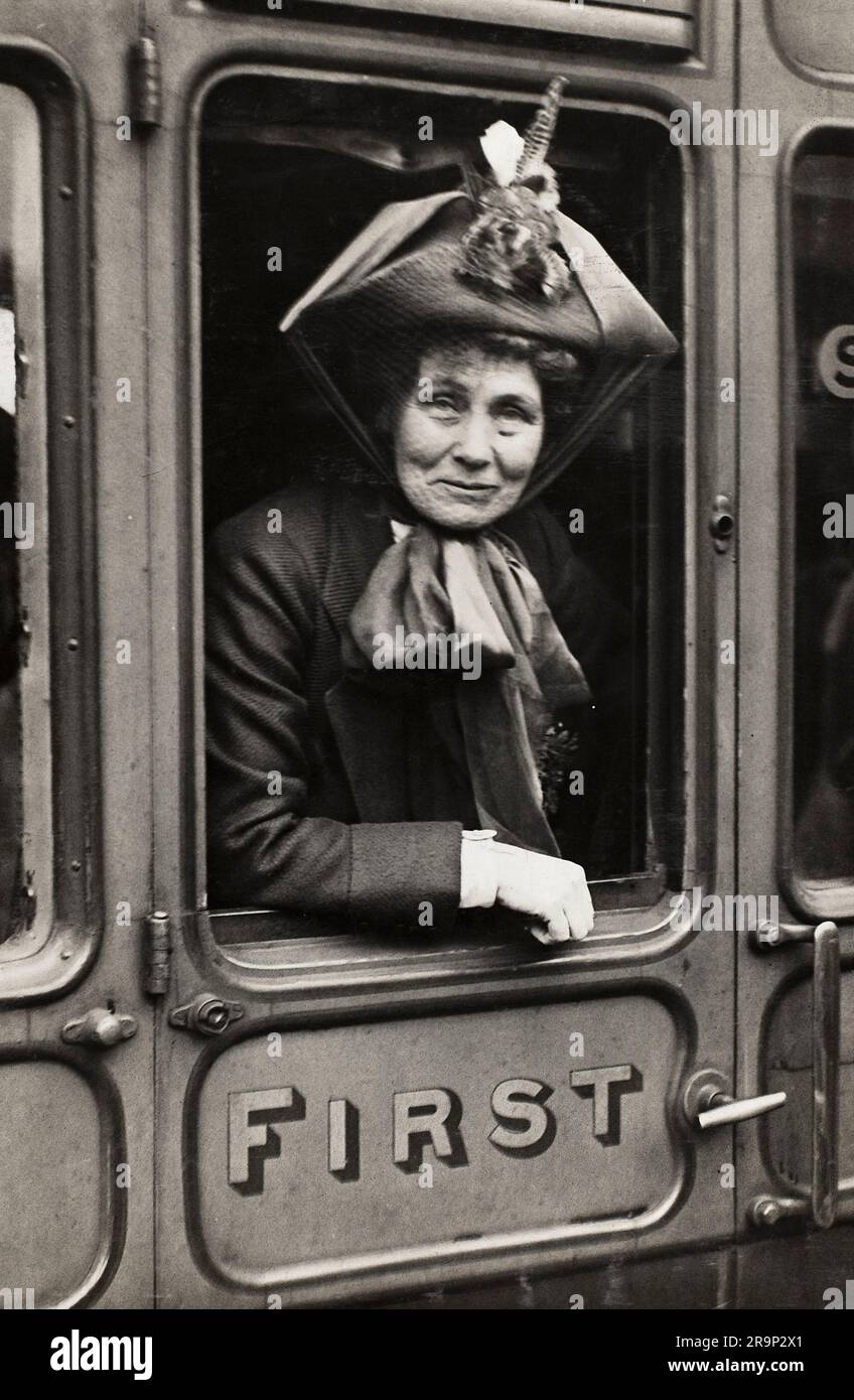 Photograph of Emmeline Pankhurst. The photo is from 1910 when she was ...