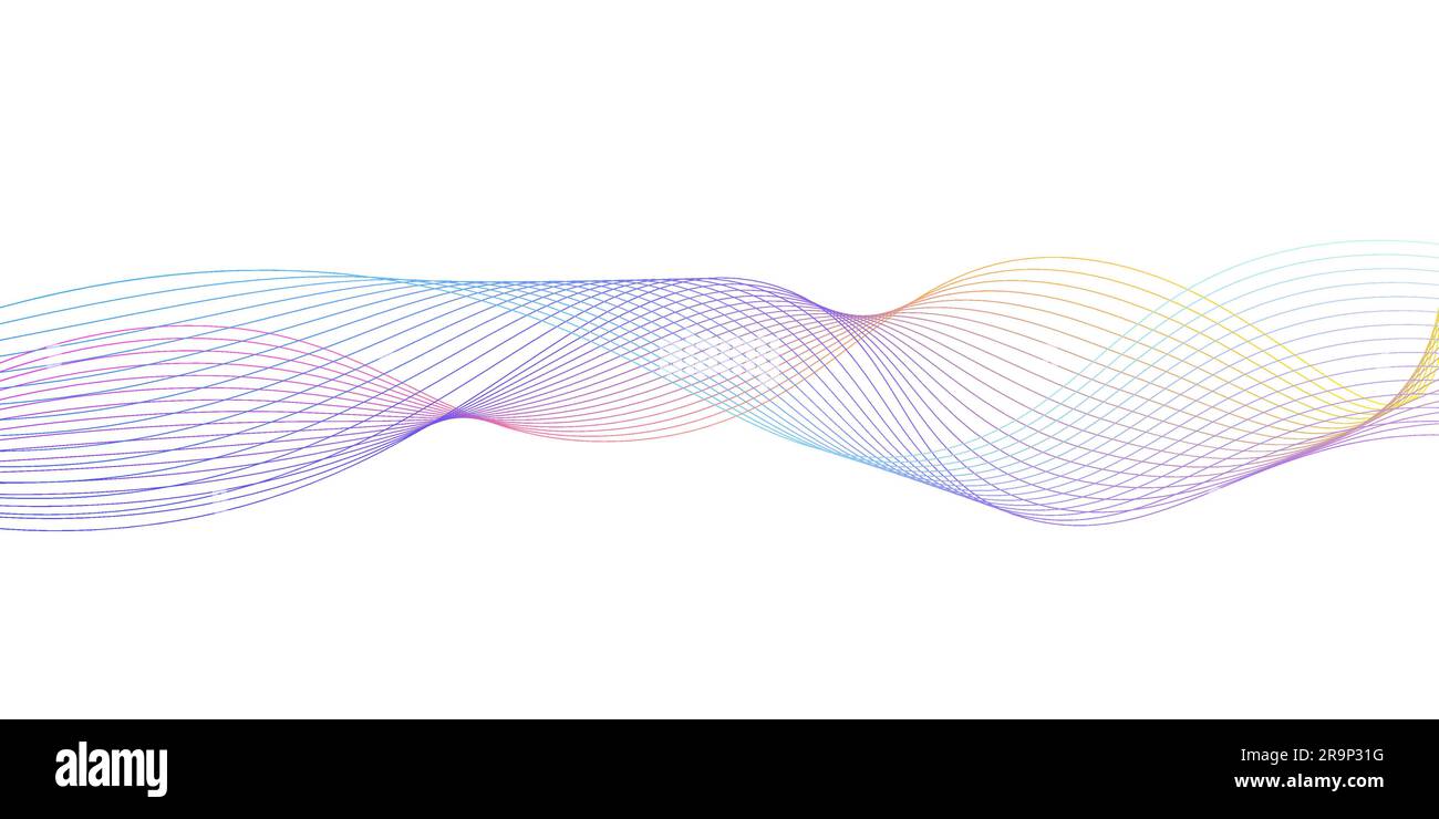 Dynamic flowing wave lines design. technology and sound wave pattern ...